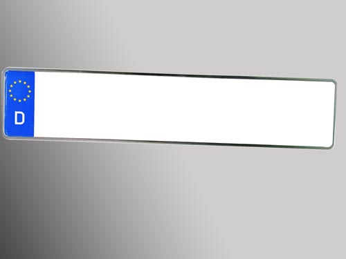 German Blank License Plate On Car - XW Reflective